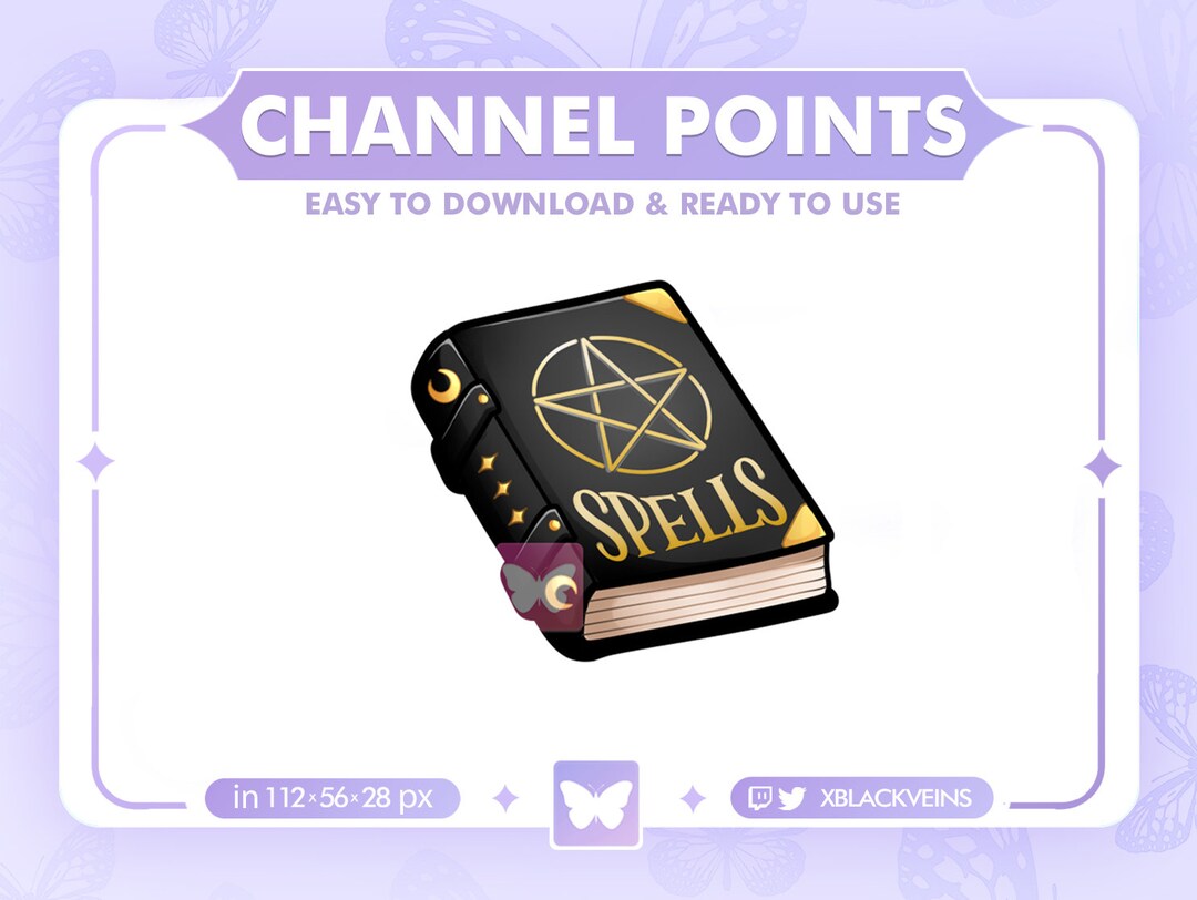 Spell Book Channel Points Icon for Twitch Witch Book Twitch Channel ...