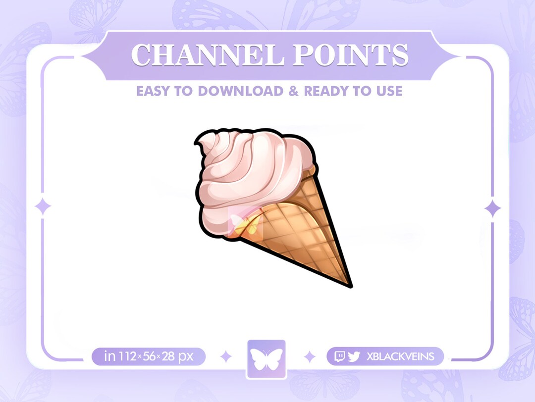 Ice Cream Channel Points Icon for Twitch Cute Dessert Twitch Channel ...