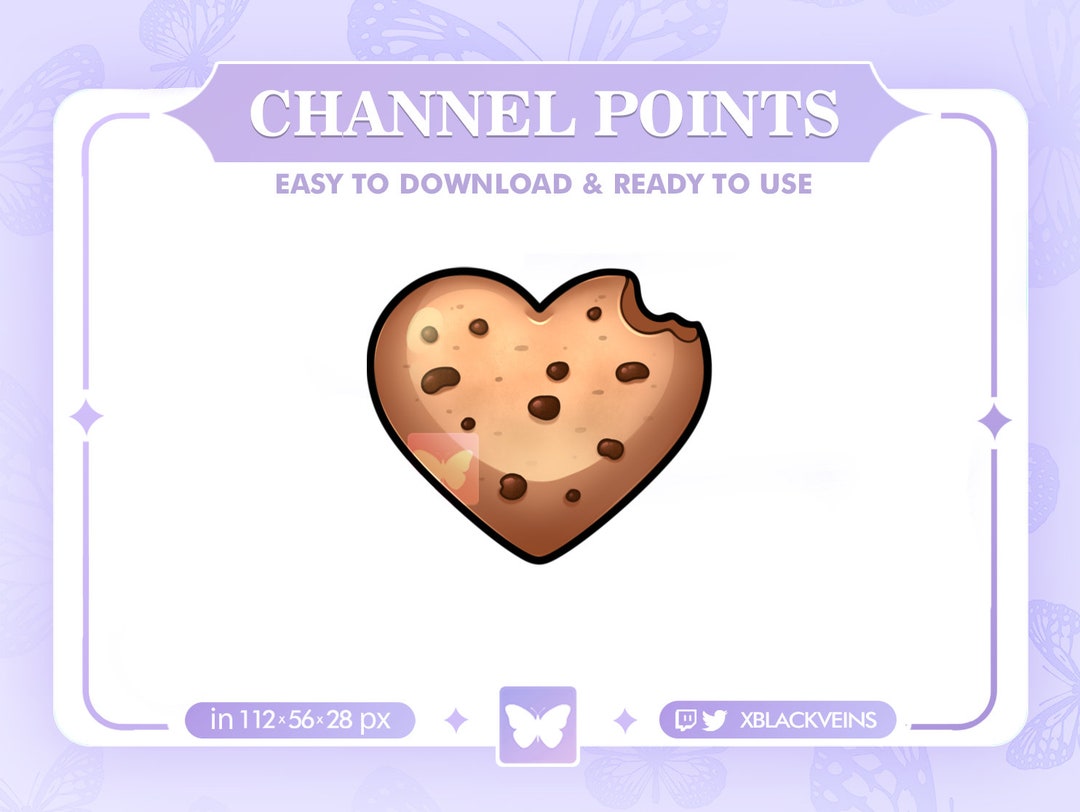 Heart Cookie Channel Points Icon for Twitch Cute Cookies - Etsy