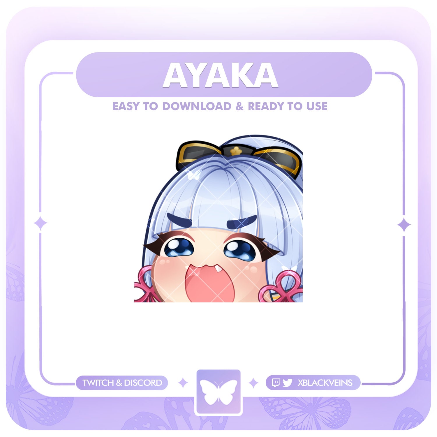 Buy Kamisato Ayaka Genshin Impact Triggered Twitch Emote Cute Genshin ...