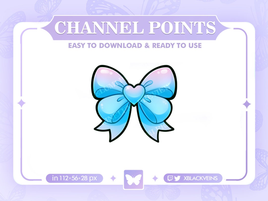 Ribbon Channel Points Icon for Twitch Cute Bow Twitch - Etsy