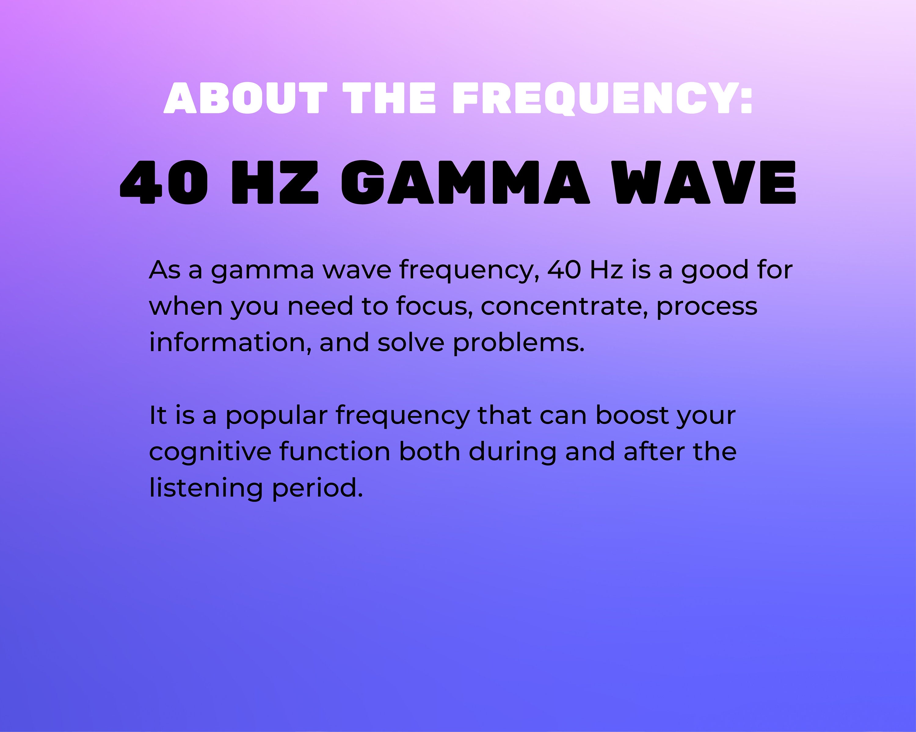40 Hz Frequency Gamma Waves - Pure Tone Binaural Beat for Improved ...