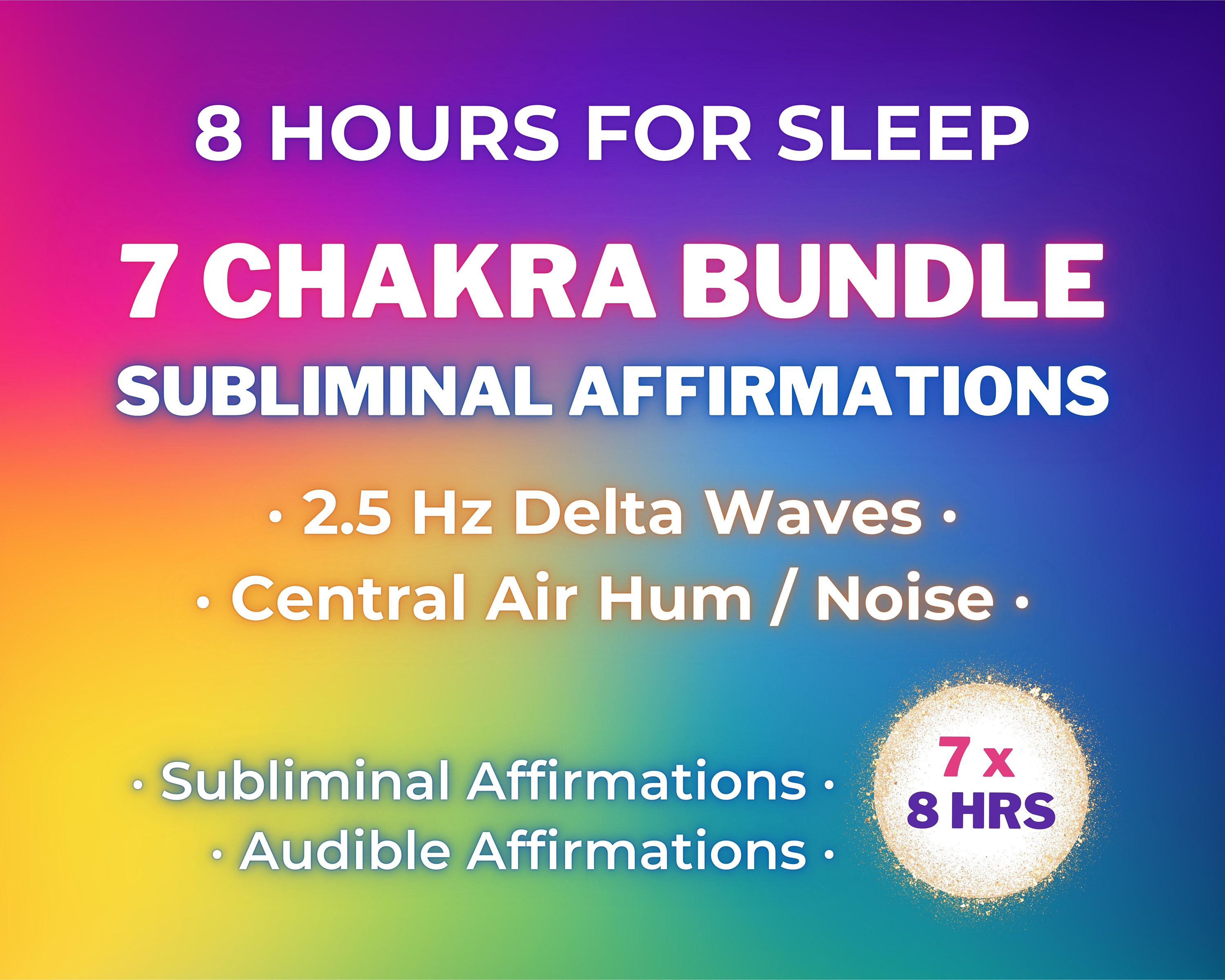 7 Chakras Subliminal Affirmations 8-hour Sleep Audio 2.5 Hz Frequency ...