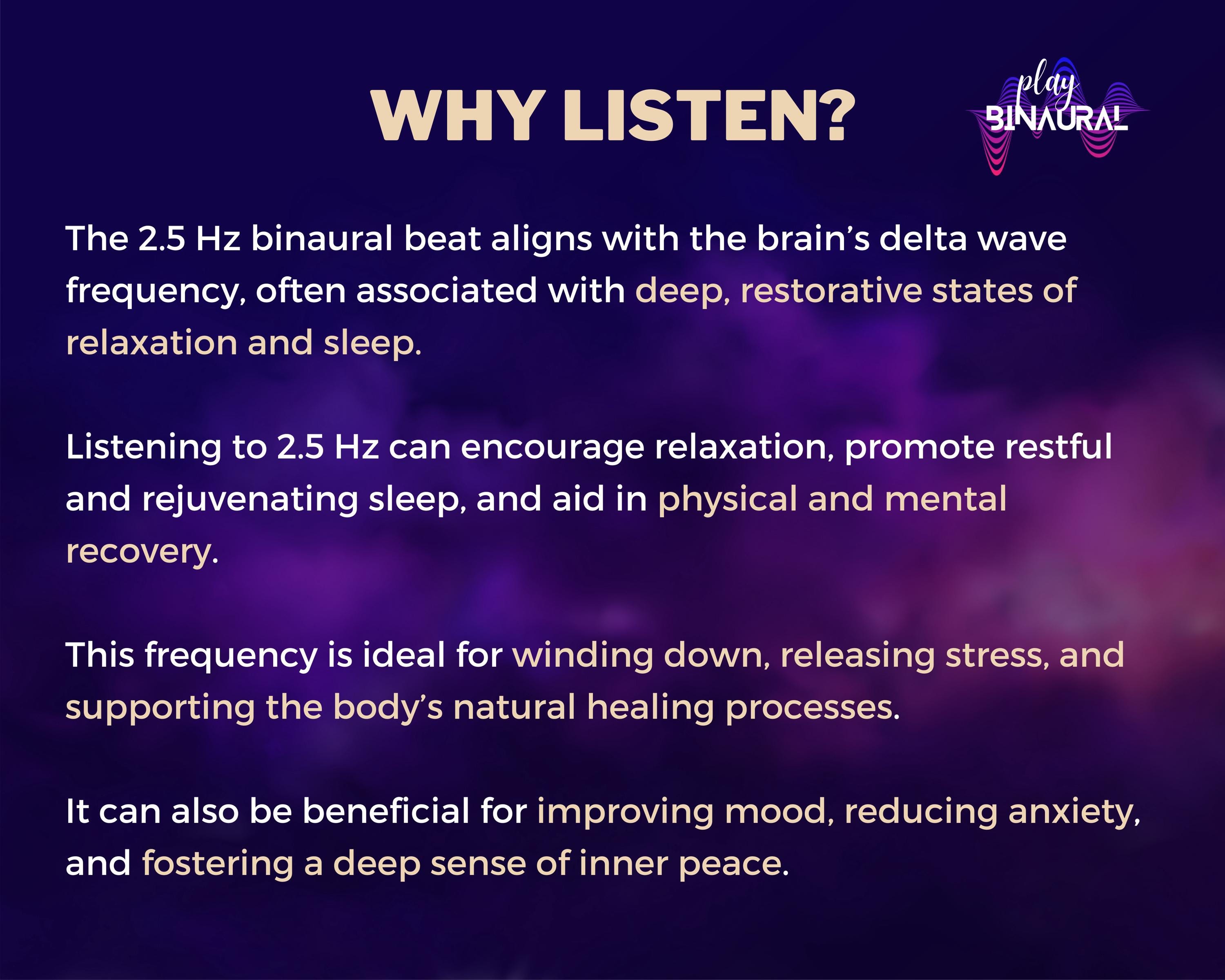 2.5 Hz Binaural Beat Music Delta Waves Frequency & Relaxing Ambient ...