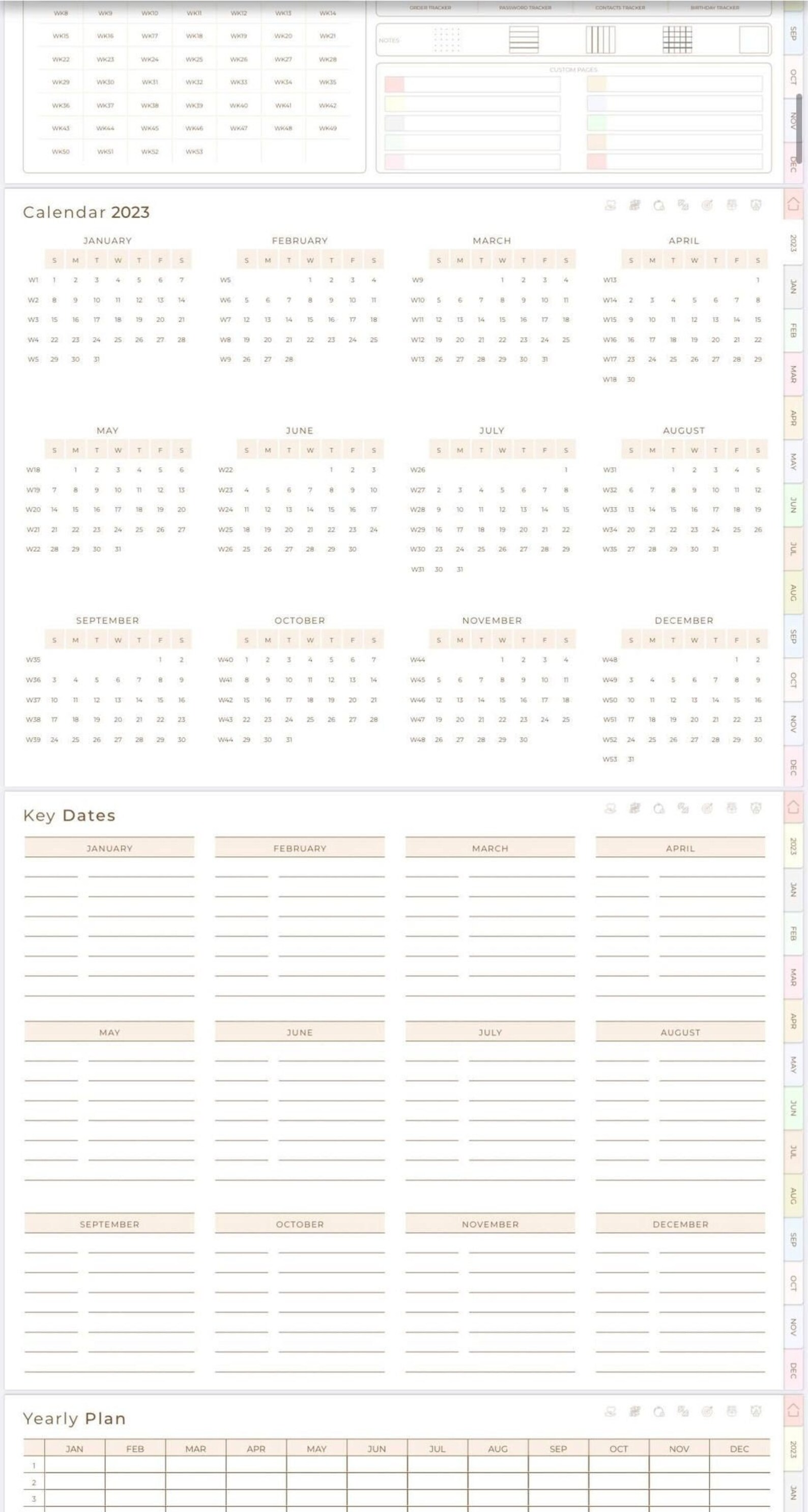 Digital Planner 2022 2023 2024 Undated, iPad Planner, Daily Planner ...