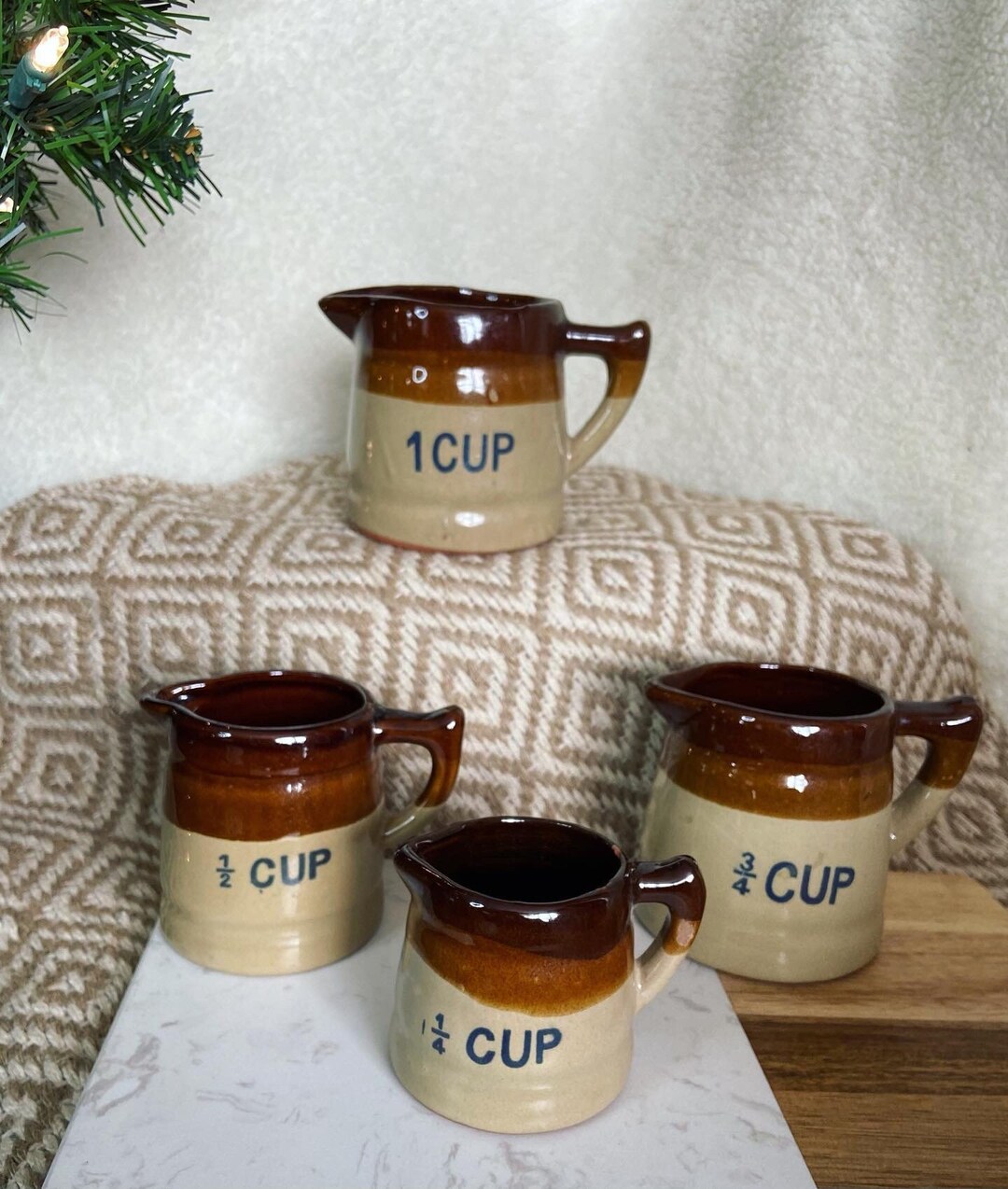 Set of 4clay Spouted Pitcher 1970s Measuring Cups - Etsy