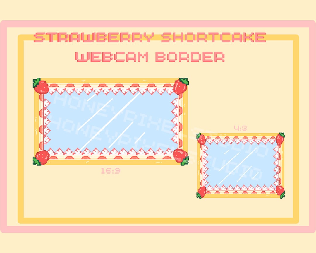 Cute Strawberry Shortcake, Pixel Art, Twitch, Discord, Streaming Webcam ...