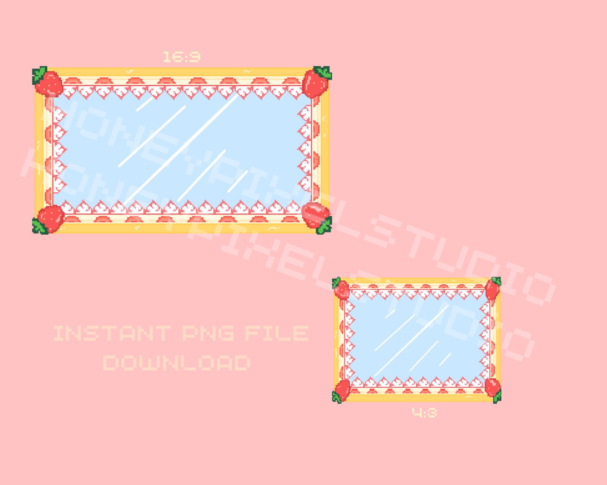 Cute Strawberry Shortcake, Pixel Art, Twitch, Discord, Streaming Webcam ...