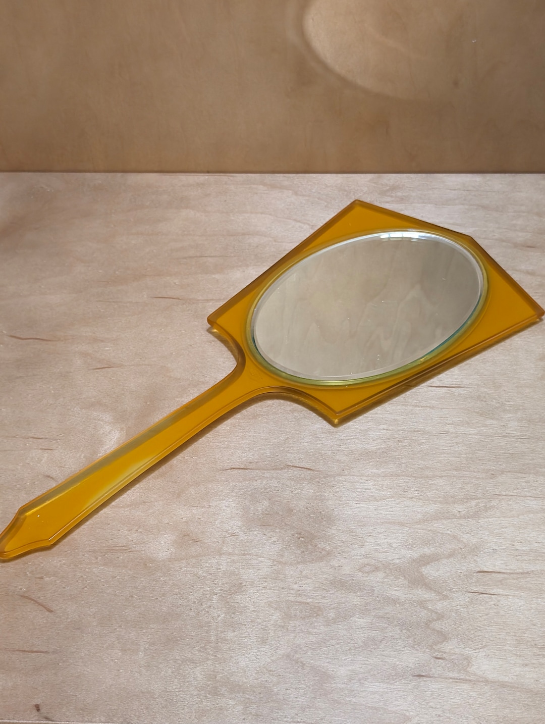 Bakelite Beveled Hand Mirror Art Deco Amber Celluloid 1920-30s Vintage ...