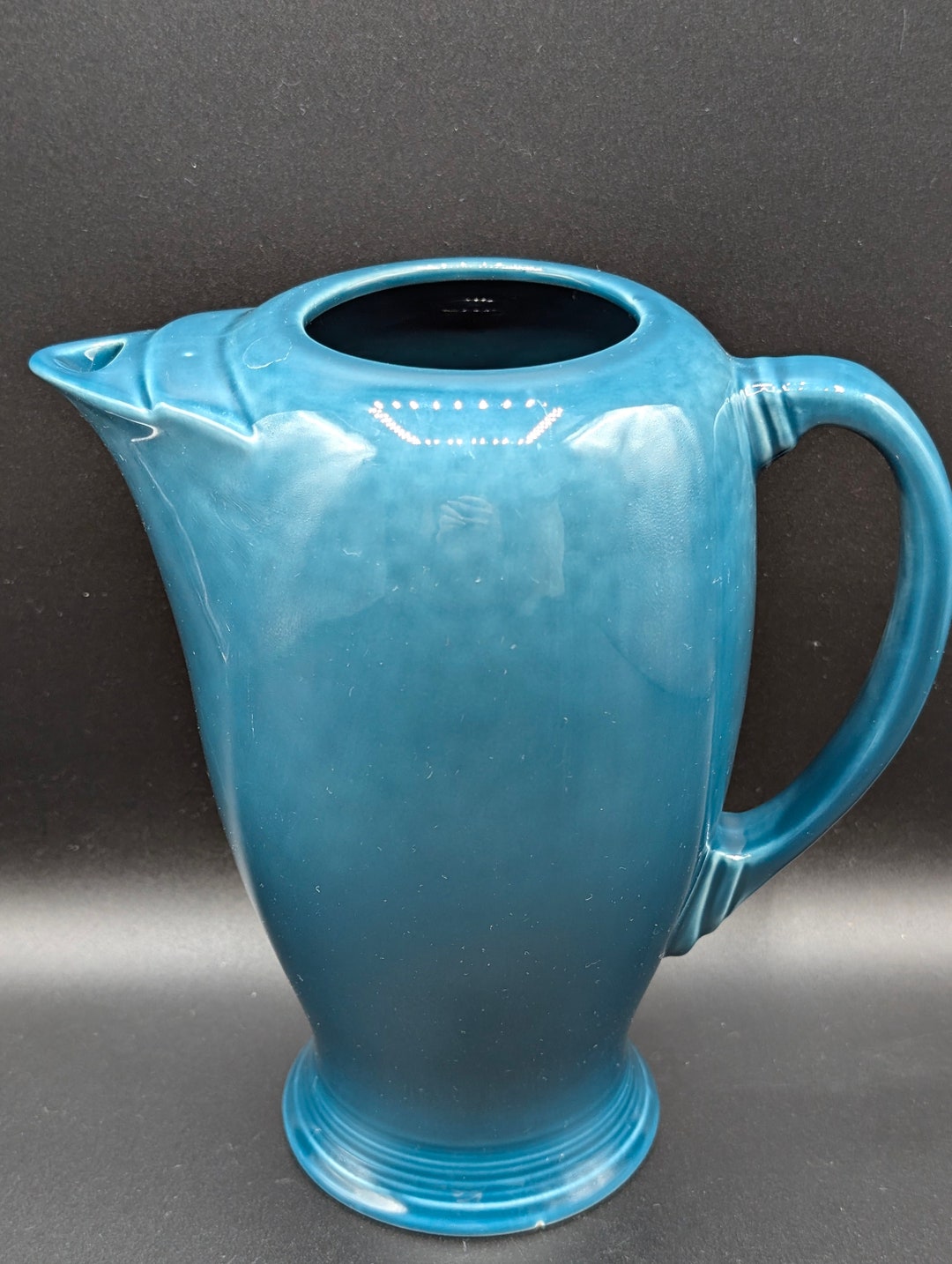 Fiestaware Art Deco Tall HLC RARE Color Juniper Blue Open Lid Pitcher ...