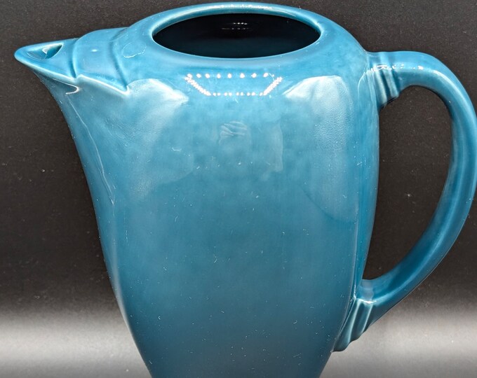 Fiestaware Art Deco Tall HLC RARE Color Juniper Blue Open Lid Pitcher ...