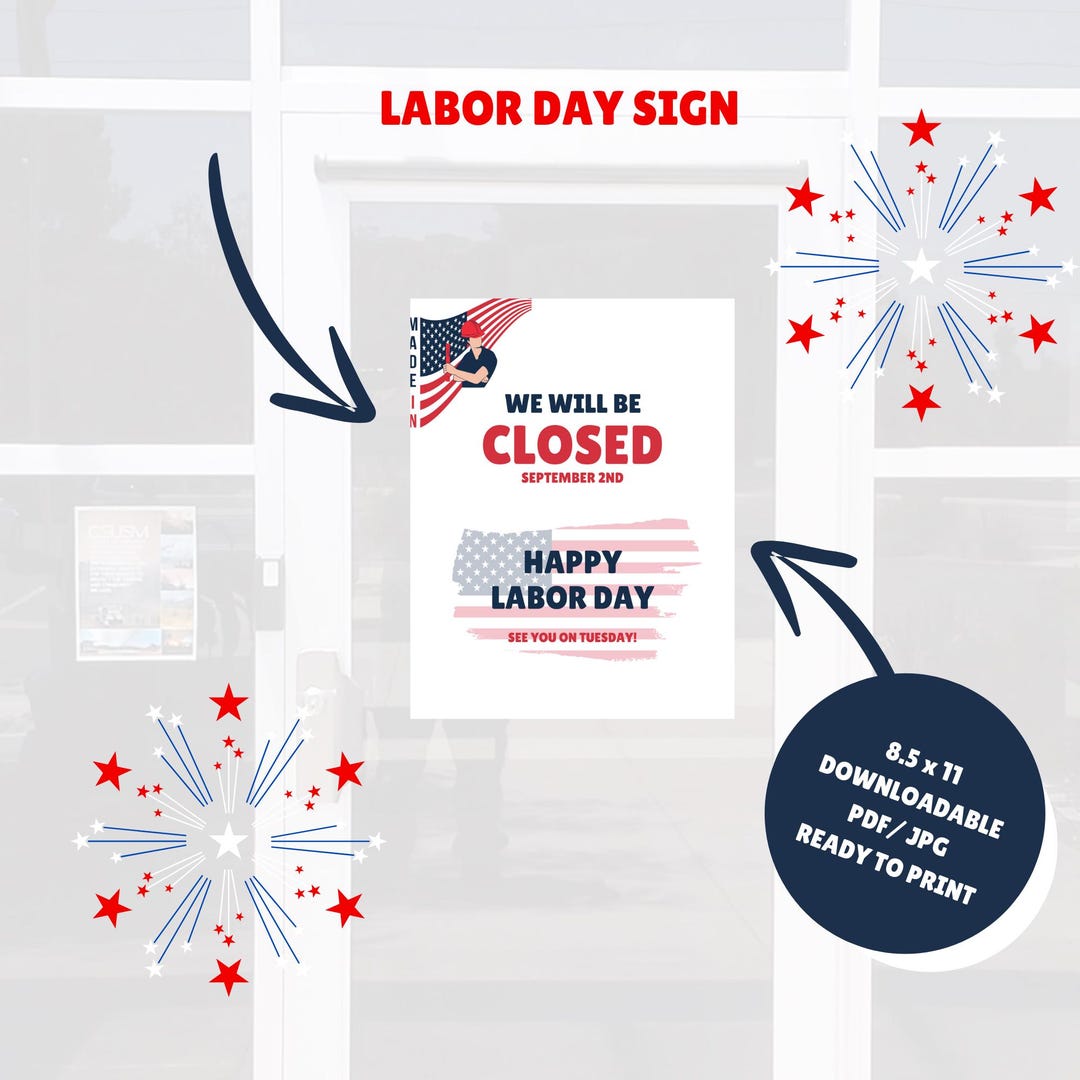 LABOR DAY We Are Closed Sign - Etsy