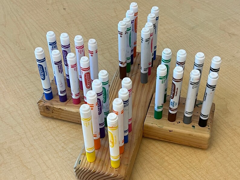 Marker Stand - Holds 32 Large Markers - Classroom - Art - Lid Stays ...