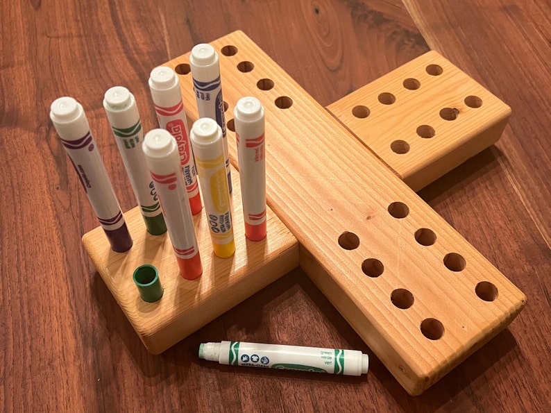 Marker Stand - Holds 32 Large Markers - Classroom - Art - Lid Stays ...