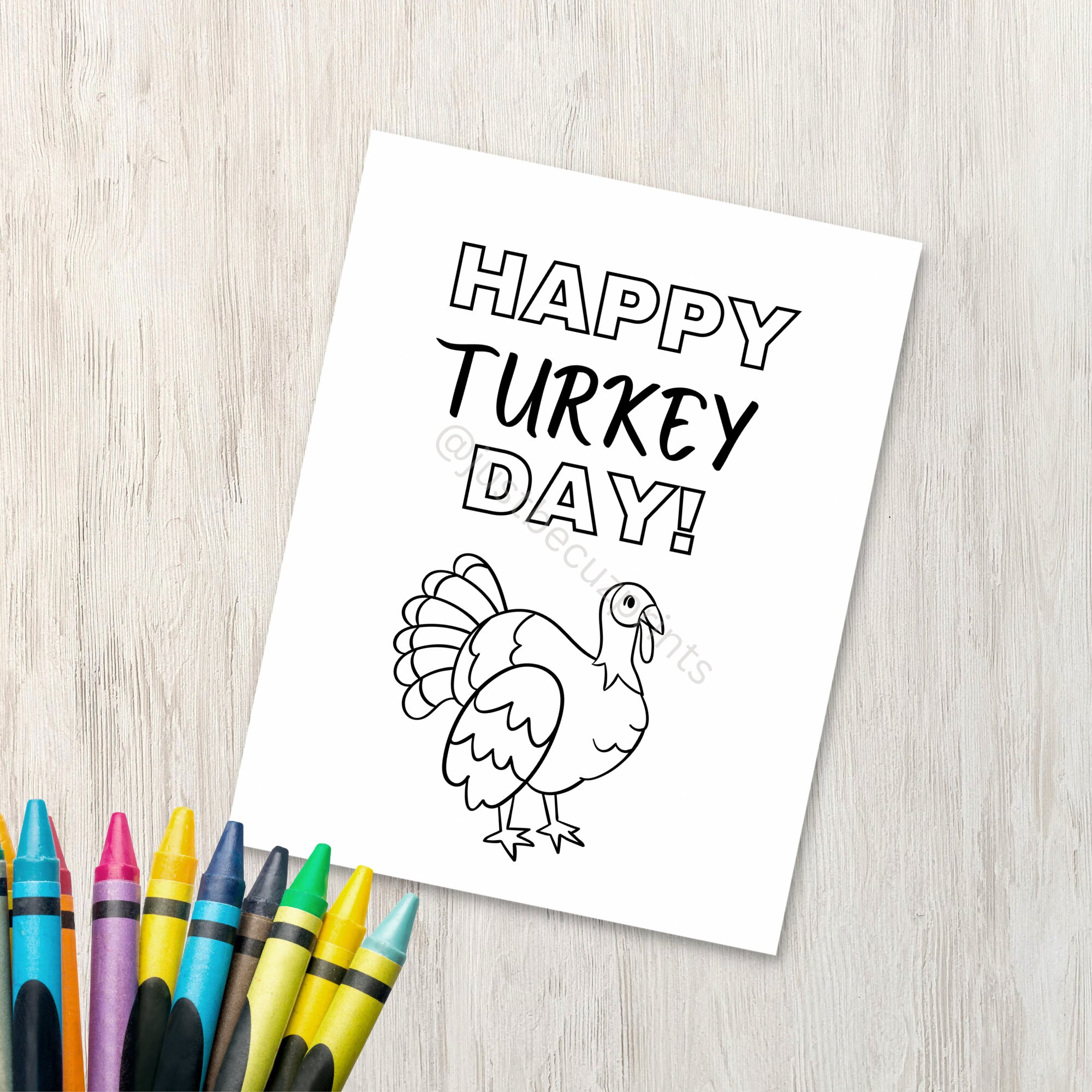Thanksgiving Happy Turkey Coloring Sheet | Thanksgiving Printable| Kids ...