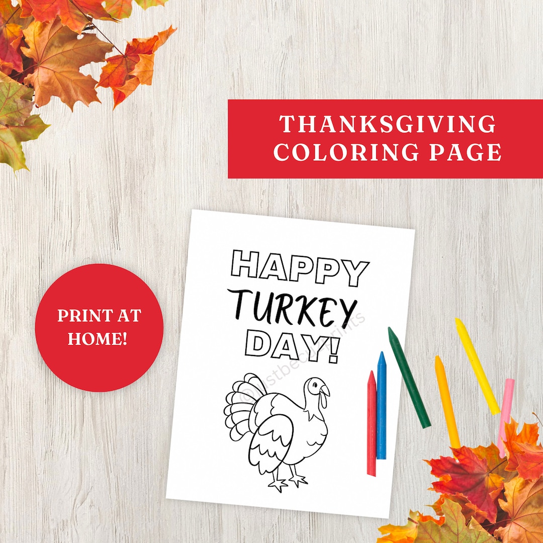 Thanksgiving Happy Turkey Coloring Sheet Thanksgiving Printable Kids ...