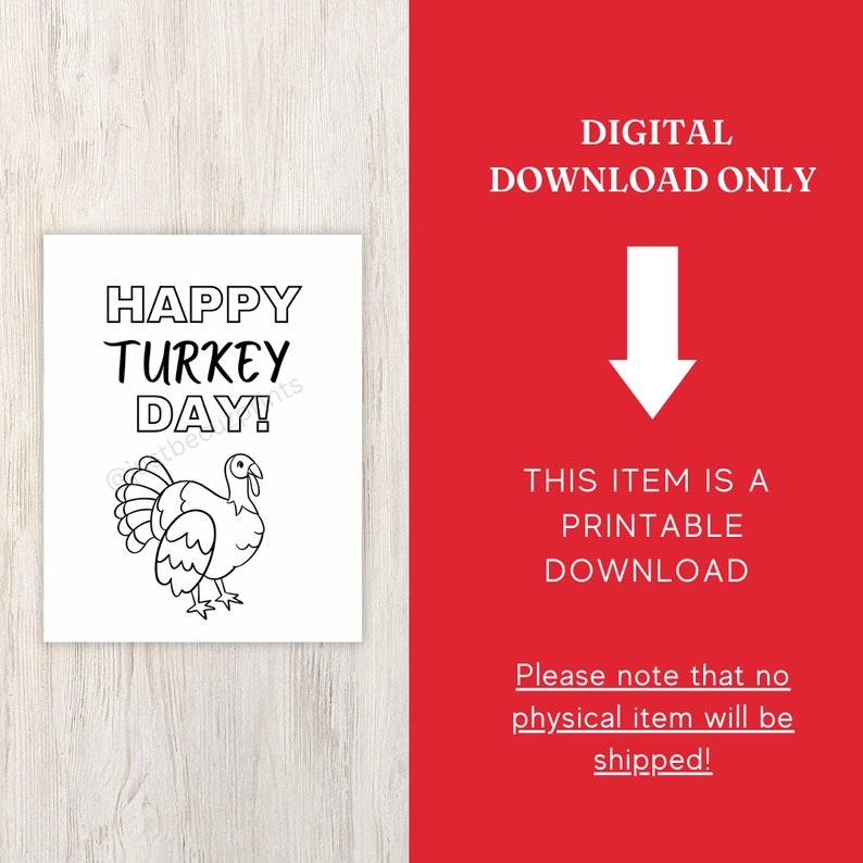 Thanksgiving Happy Turkey Coloring Sheet | Thanksgiving Printable| Kids ...