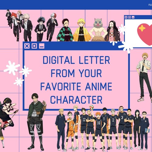 Digital Letter From Your Favorite Anime Character - Etsy