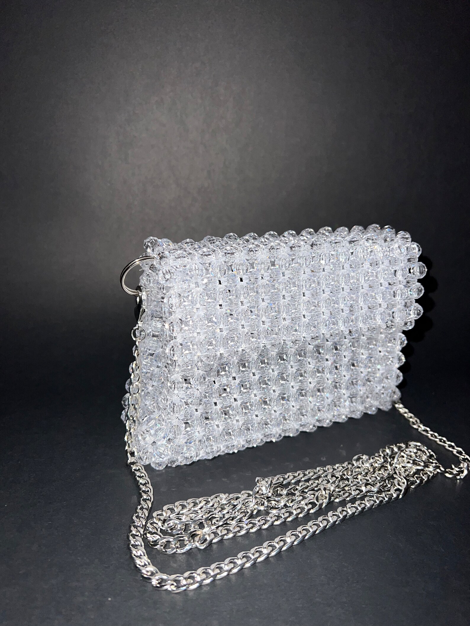 Crystal Clear Beaded Bag, Bead LUXURY Bag, Women Bead Bag, Bead Bag ...