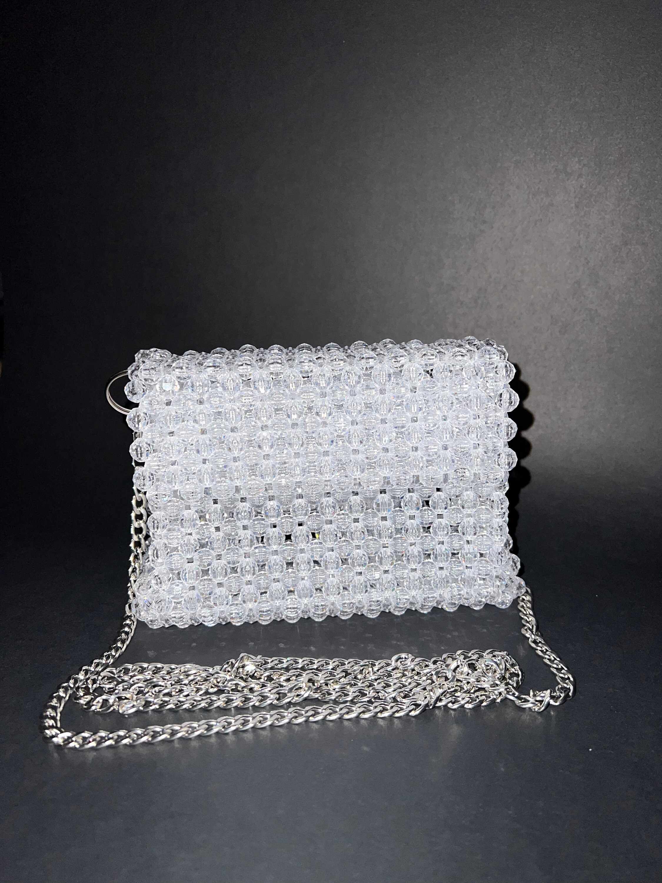 Crystal Clear Beaded Bag, Bead LUXURY Bag, Women Bead Bag, Bead Bag ...