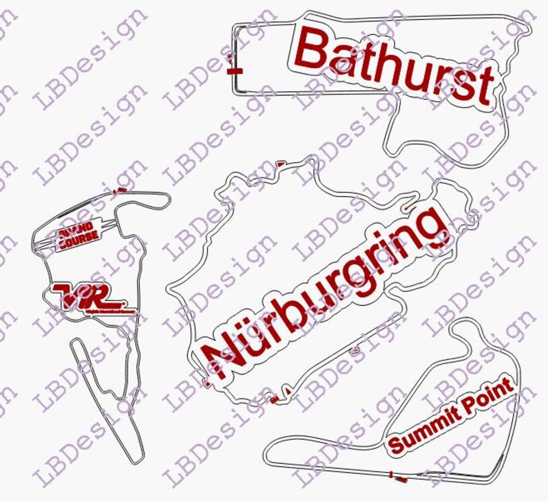 4 Pack Race Track Digital Download for Laser Cutting, Engraving, CNC ...