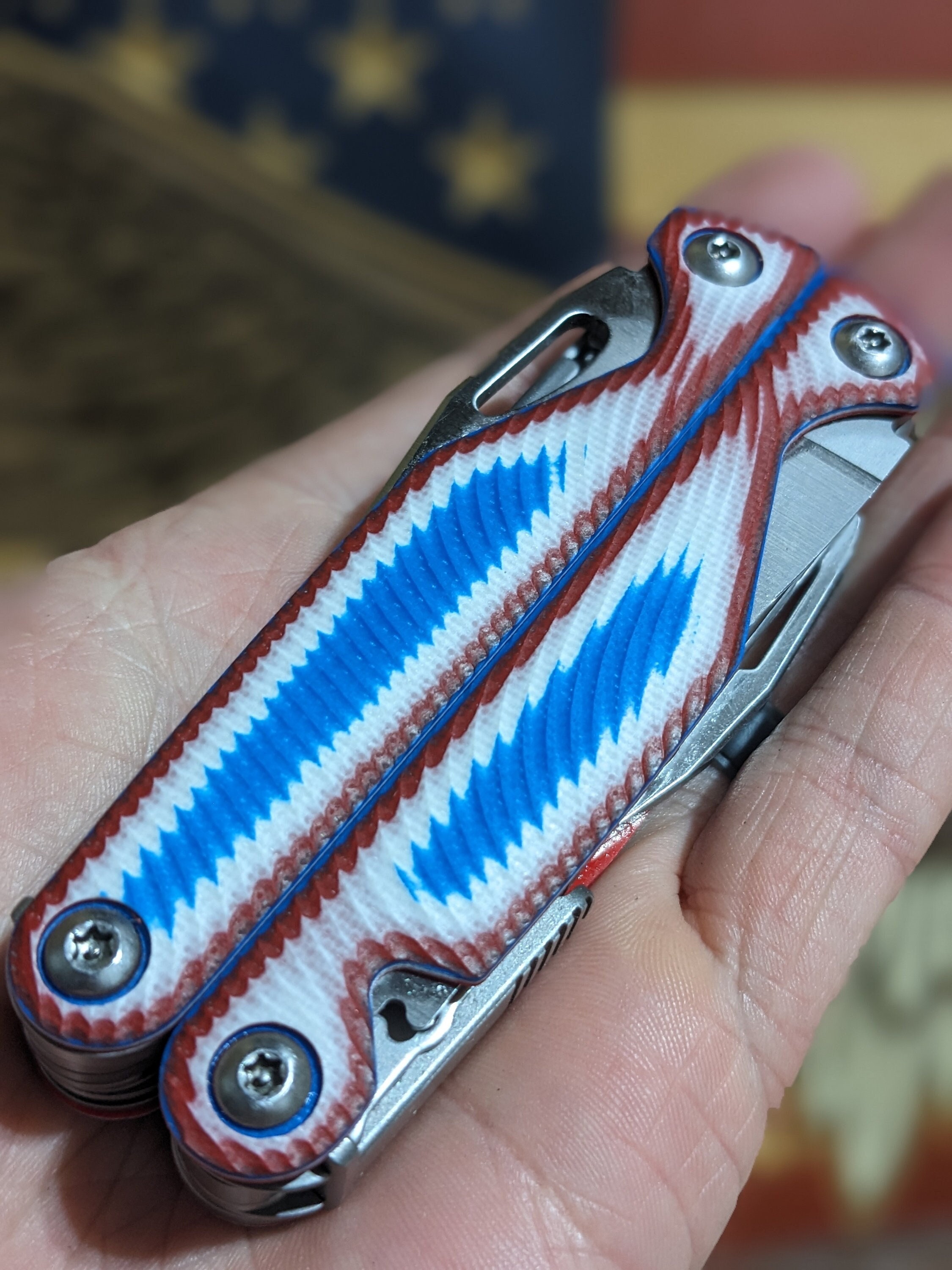 SCALES ONLY - Leatherman Charge G10 Scales Red/white/blue 3D Texture ...