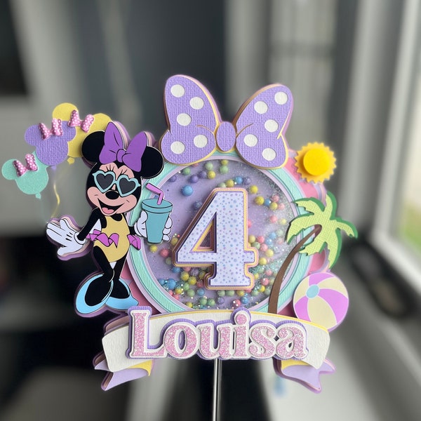Minnie Mouse Pool Party Cake Topper - Etsy