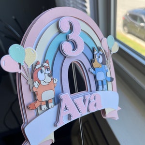 Bluey Inspired Cake Topper, Blue Party Decoration , Blue First Birthday ...