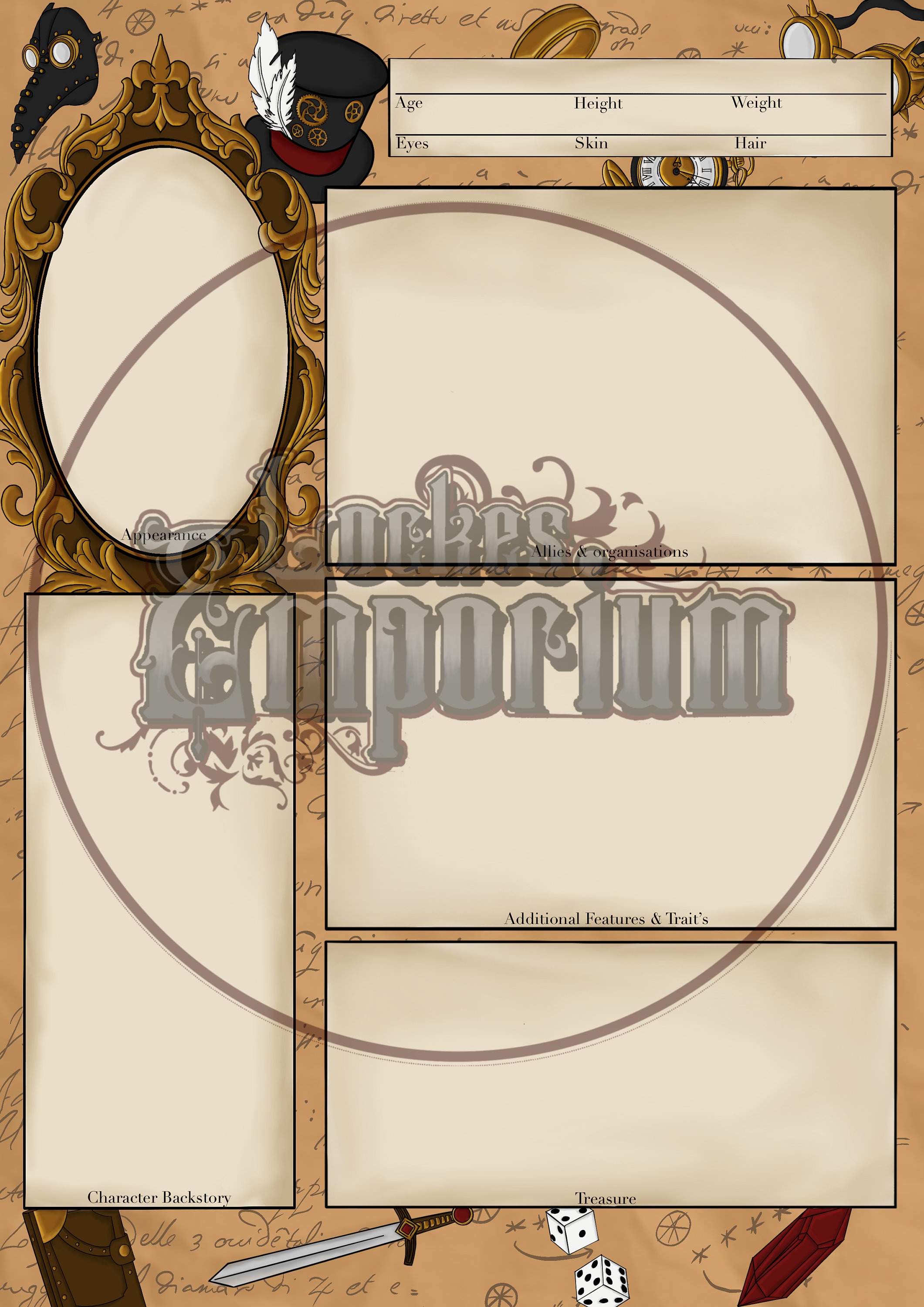 Dungeons and Dragons Artificer/steampunk Character Sheet - Etsy