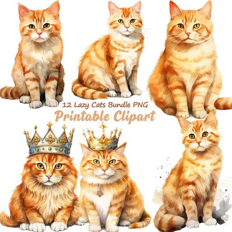 Funny Orange Cat Clipart, Orange Cat Sublimation, Realistic Cat Clip ...