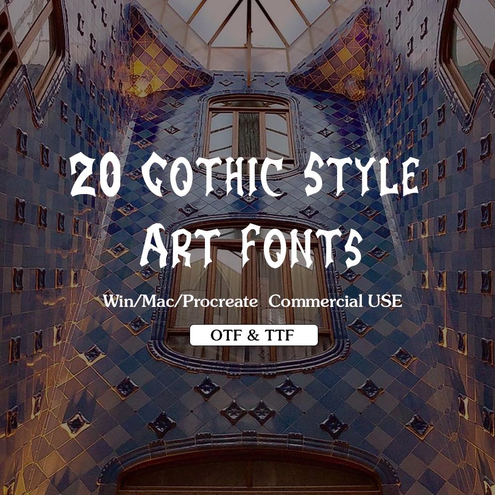 Gothic Dark Font Bundle, Designer OTF/TTF, LOGO Design Font ...