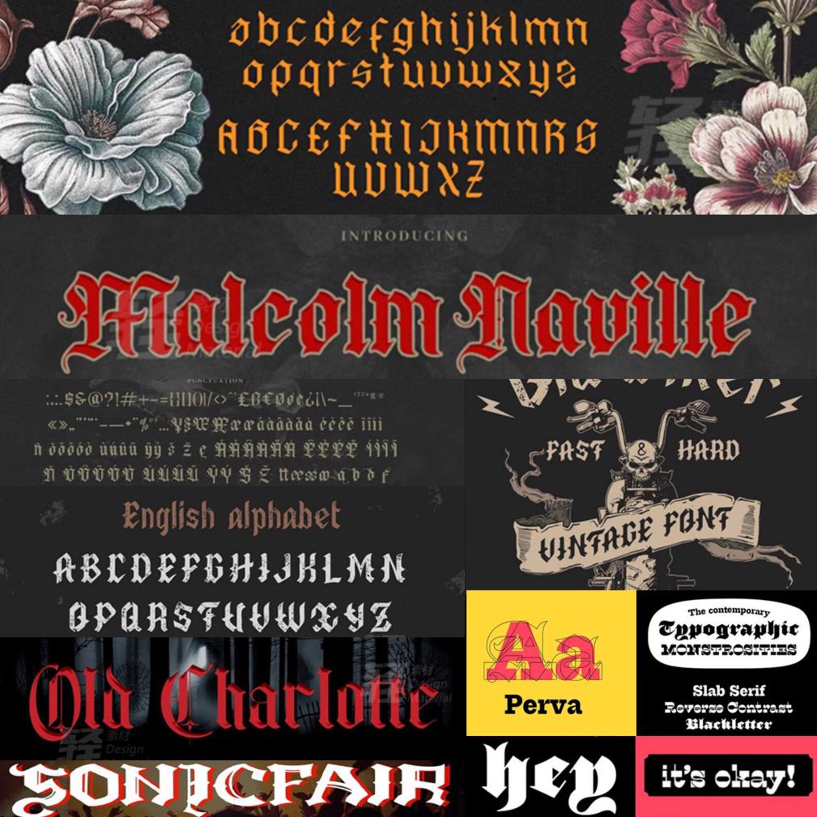 Gothic Dark Font Bundle, Designer OTF/TTF, LOGO Design Font ...