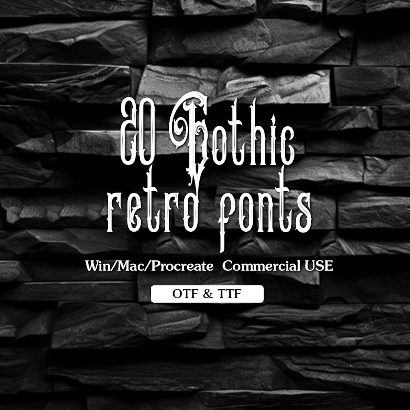 20 Gothic Font Bundle, Calligraphy & Cursive (TTF/OTF) Commercial Use ...