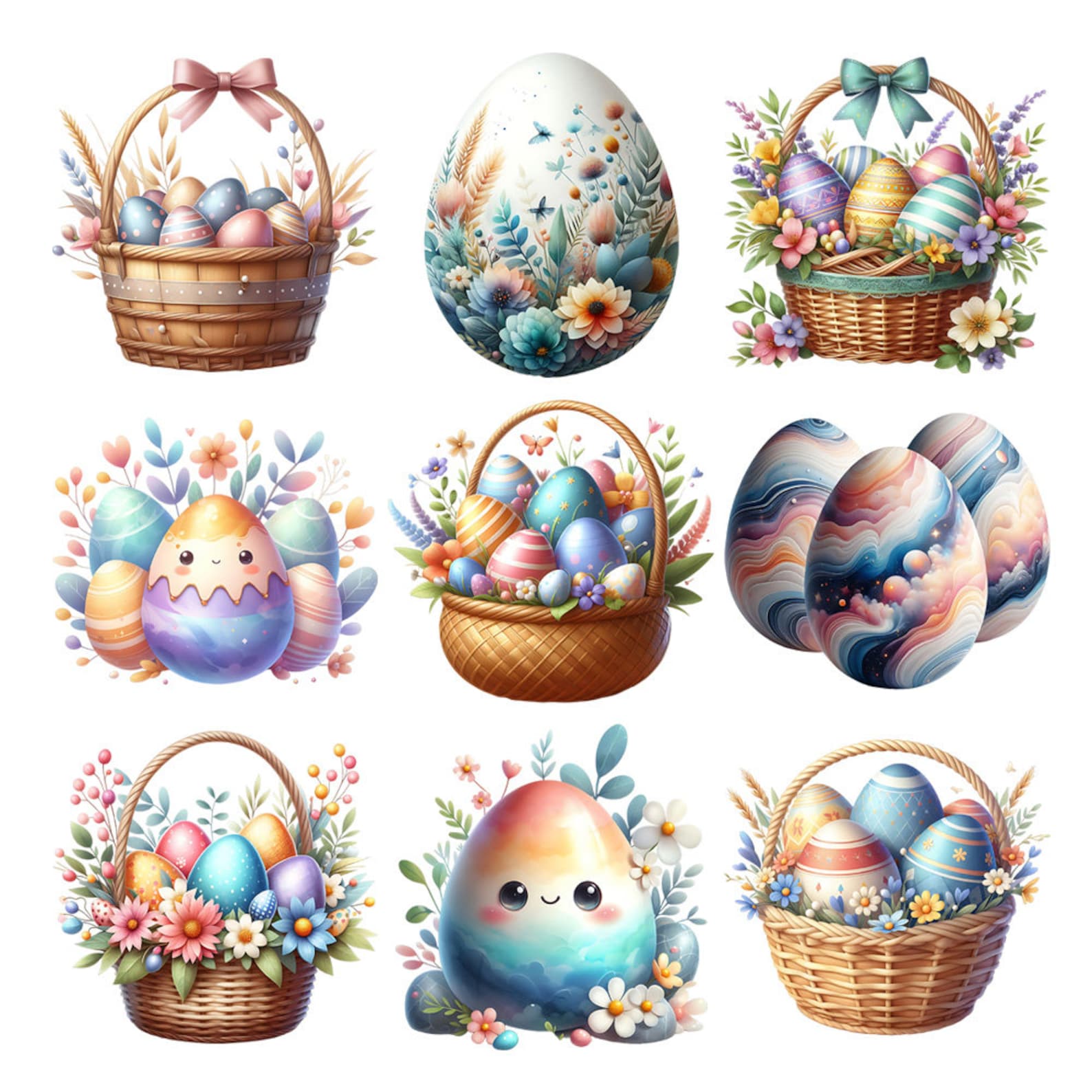 Easter Egg Artistry Clipart PNG, Springtime Graphics Clipart, Easter ...