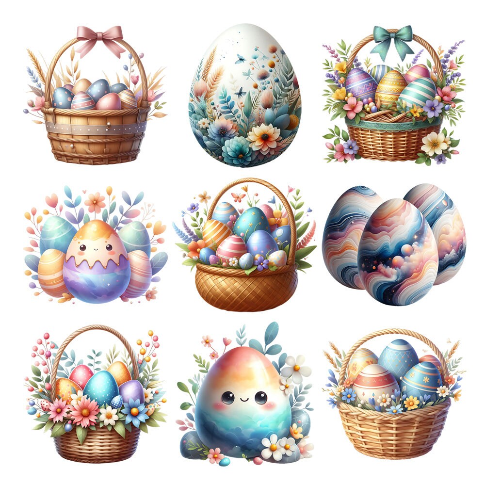 Easter Egg Artistry Clipart PNG, Springtime Graphics Clipart, Easter ...