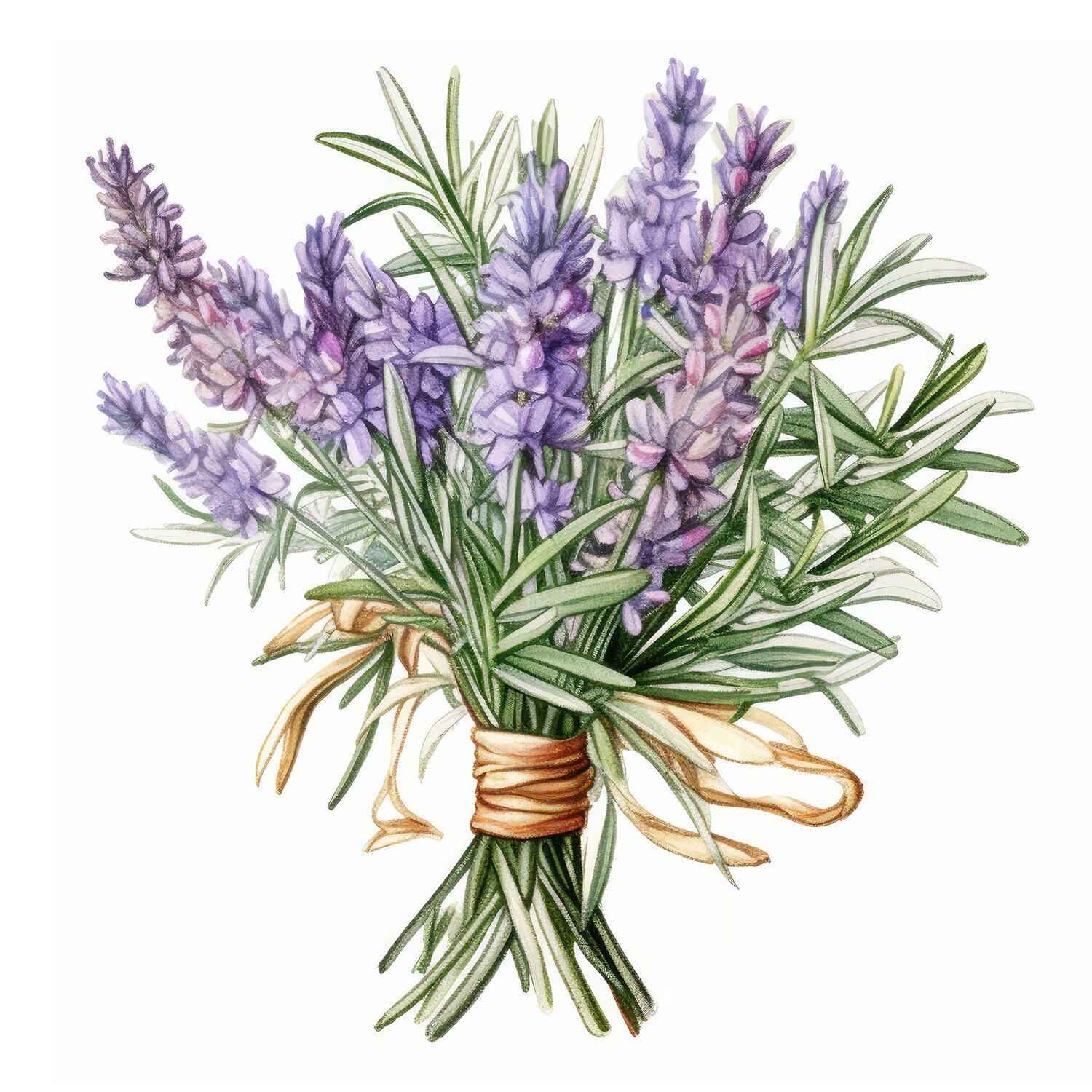 Retro Romantic Bouquets, Watercolor Purple Floral, Tulip, Wildflowers ...