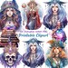 Watercolor Celestial Witch Clipart, Witch Clip Art PNG, Witch Bundle ...