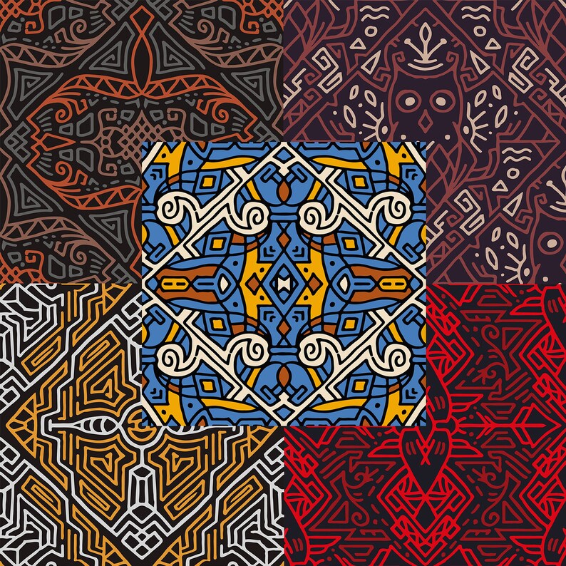 Tribal Digital Paper, Seamless Pattern, Native Americans Digital Paper ...