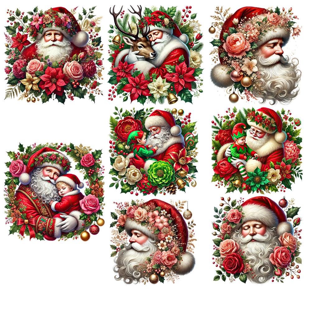 Christmas Santa Claus Clipart, Holiday PNG Graphics (digital Download ...