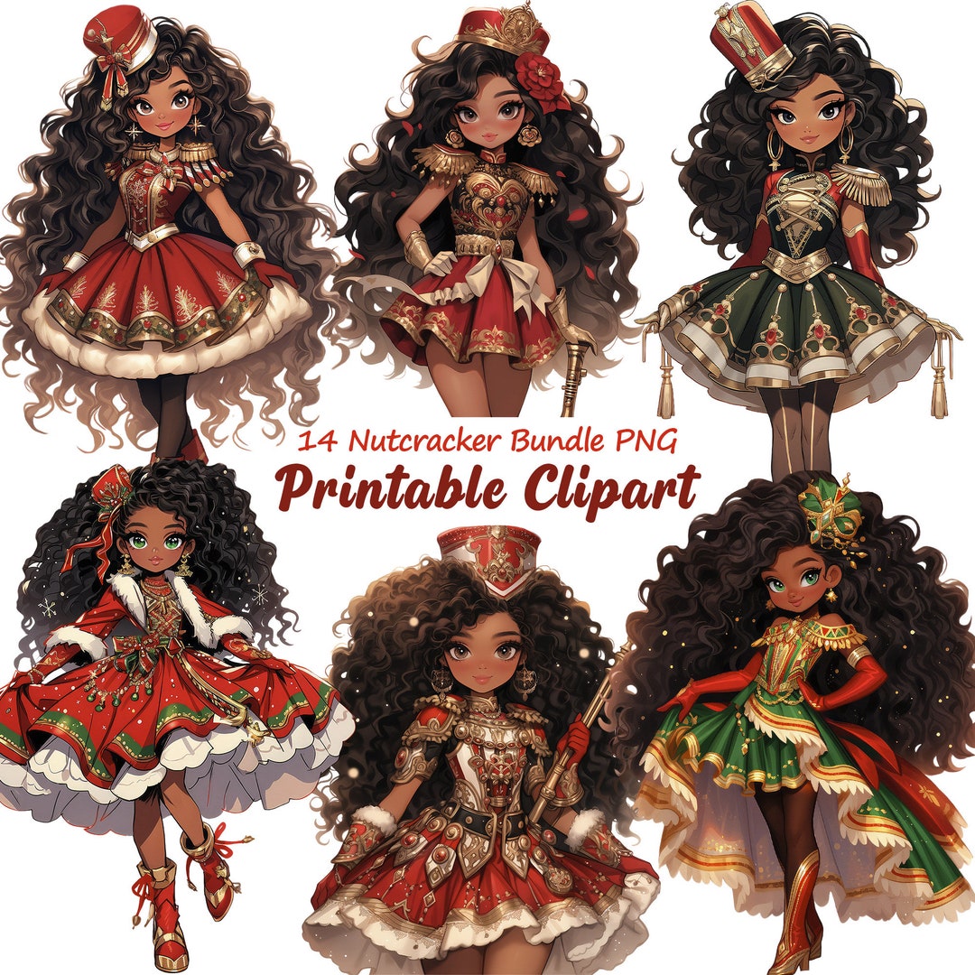 Nutcracker Girls Clipart, Christmas PNG Graphics (digital Download) - Etsy