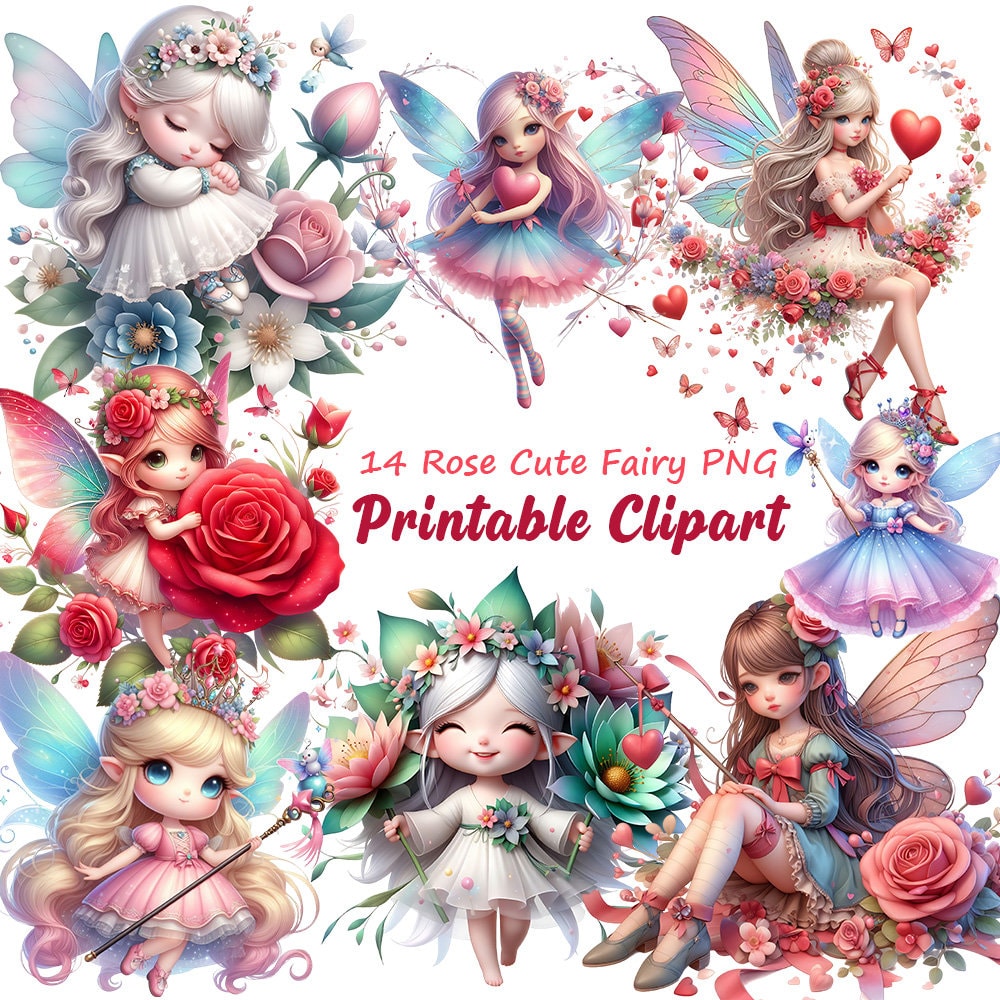 Romantic Valentine's Day PNG, Angels Girls Digital Clipart, Retro ...