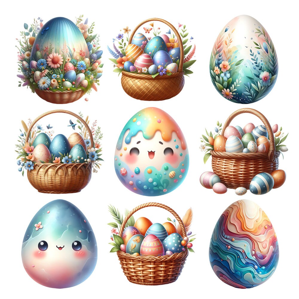 Easter Egg Artistry Clipart PNG, Springtime Graphics Clipart, Easter ...