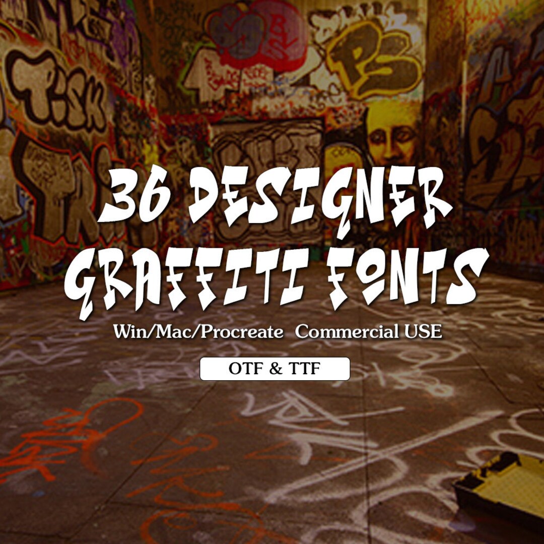 Graffiti SUPER COOL Font Bundle, Punk and Hip-hop Fonts, Street Style ...