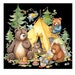 Woodland Warrior Bears Digital Clipart - Camping Bear Clipart - Bear ...
