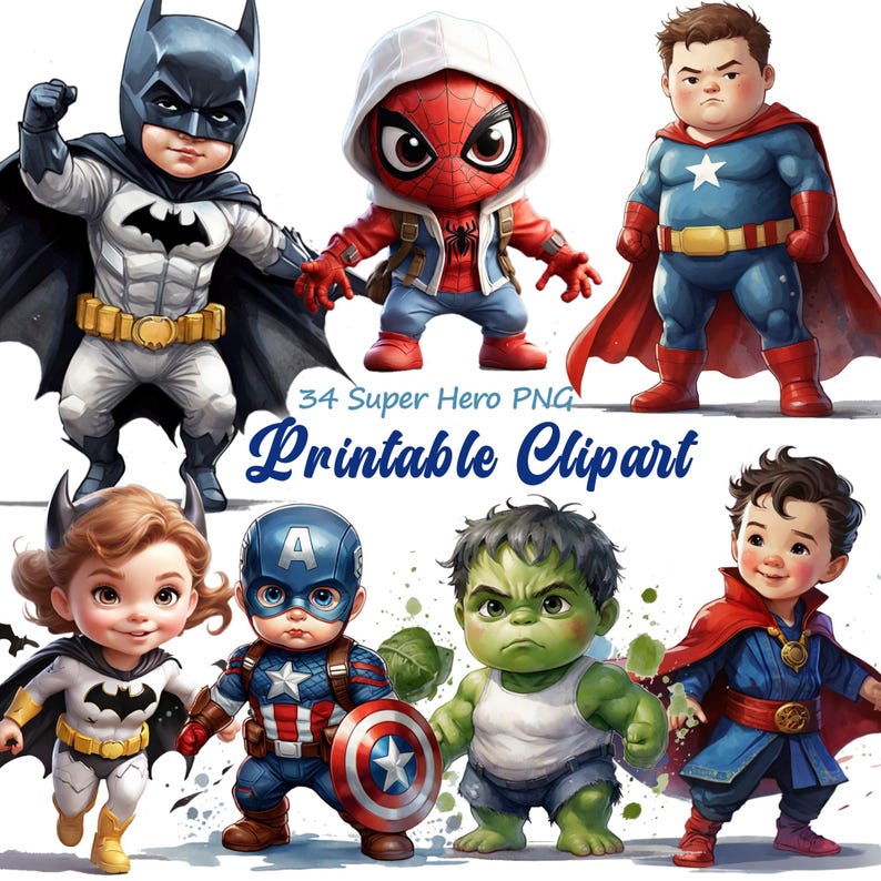 Superhero Clipart Pngs, Superhero Stickers, Superhero Avengers Clipart ...