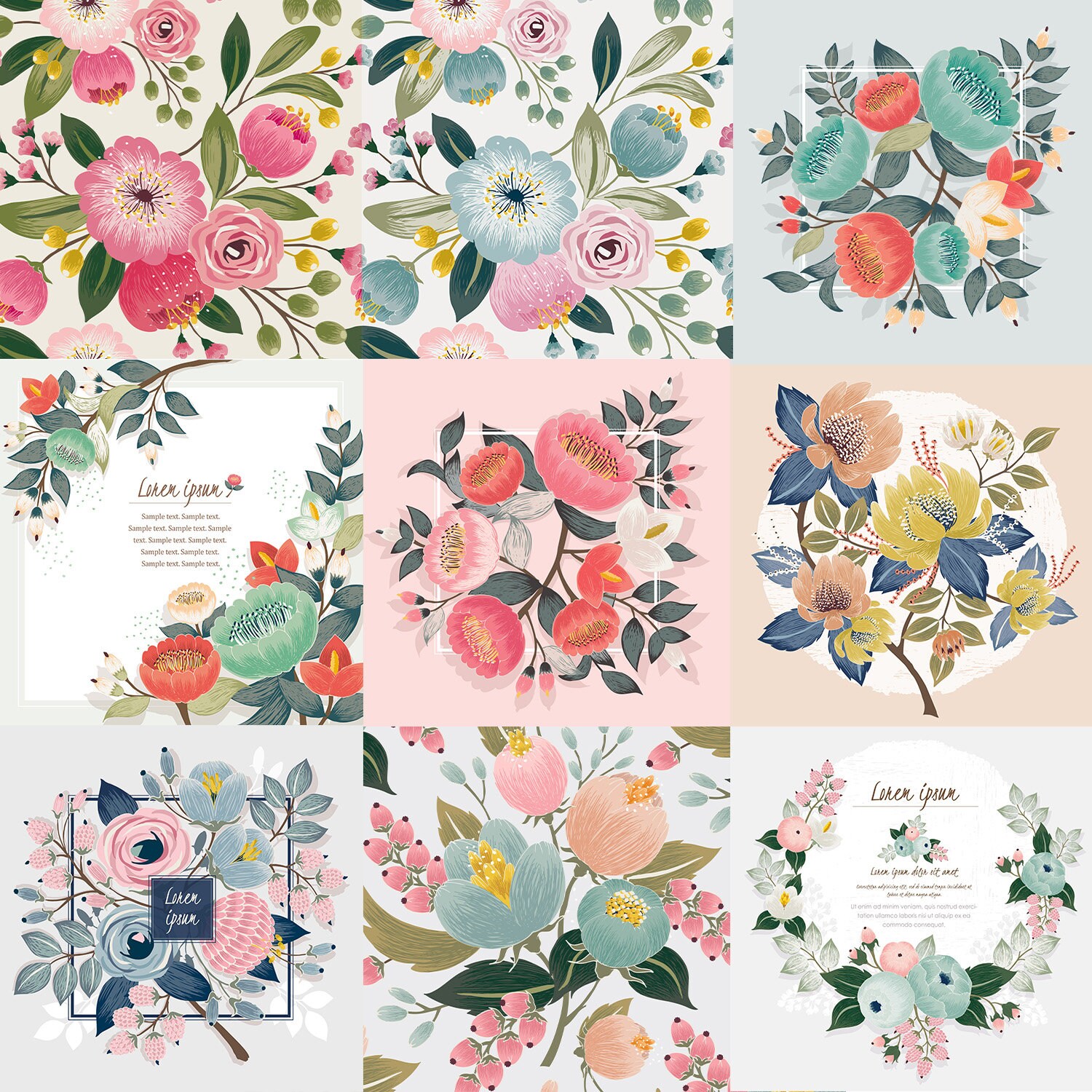 10 EPS Files Createable Hand Drow EPS Flowers, Wild Floral Bouquets ...