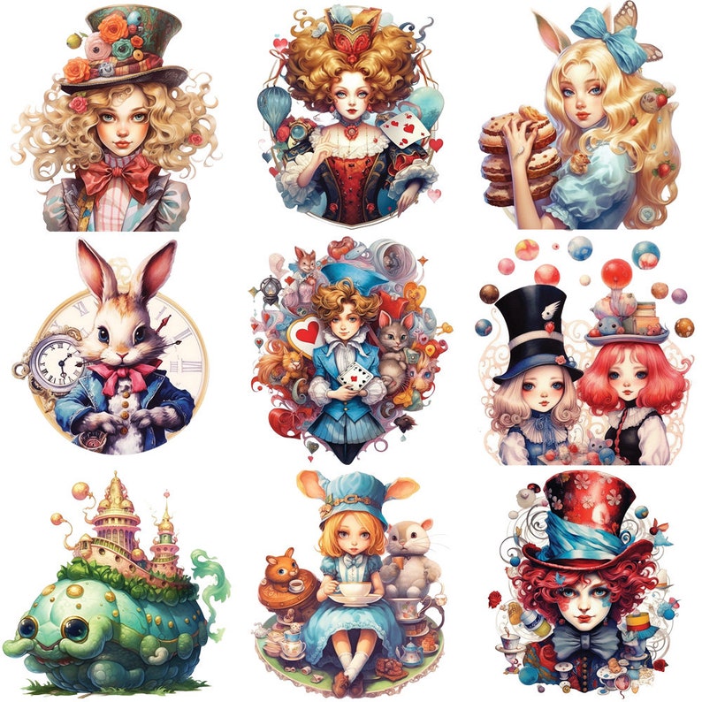 Alice Wonderland Clipart, Fairy Tale World PNG, Alice Magic Party ...