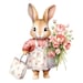 Pastoral Watercolor Bunnies PNG, Cute Bunny Couple Wedding Clipart ...
