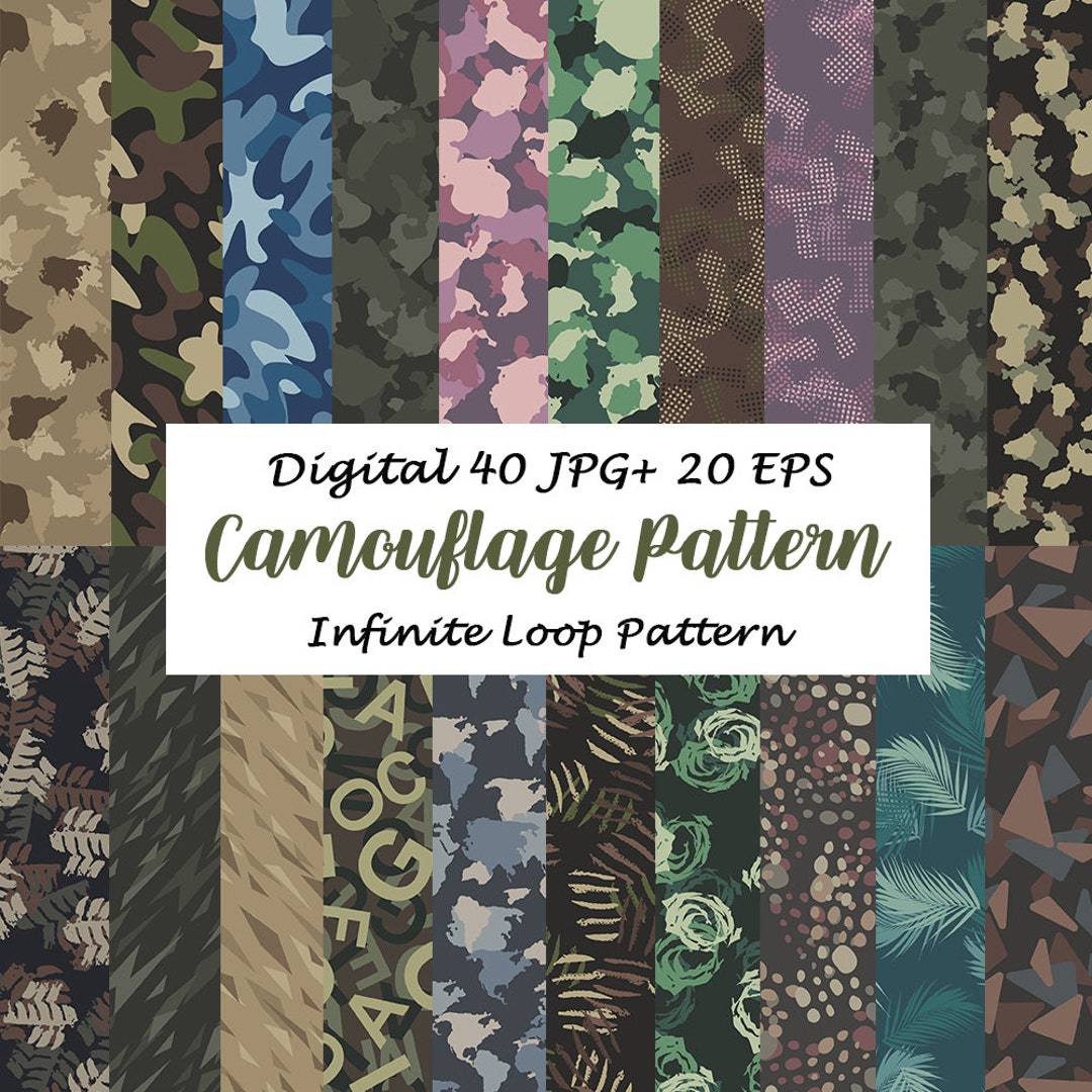 Seamless Military Camouflage Digital Papers, Military Scrapbook US Army ...