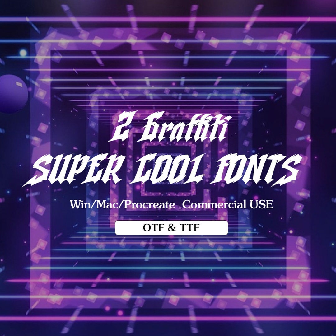 Graffiti SUPER COOL Font Bundle, Punk and Hip-hop Fonts, Street Style ...